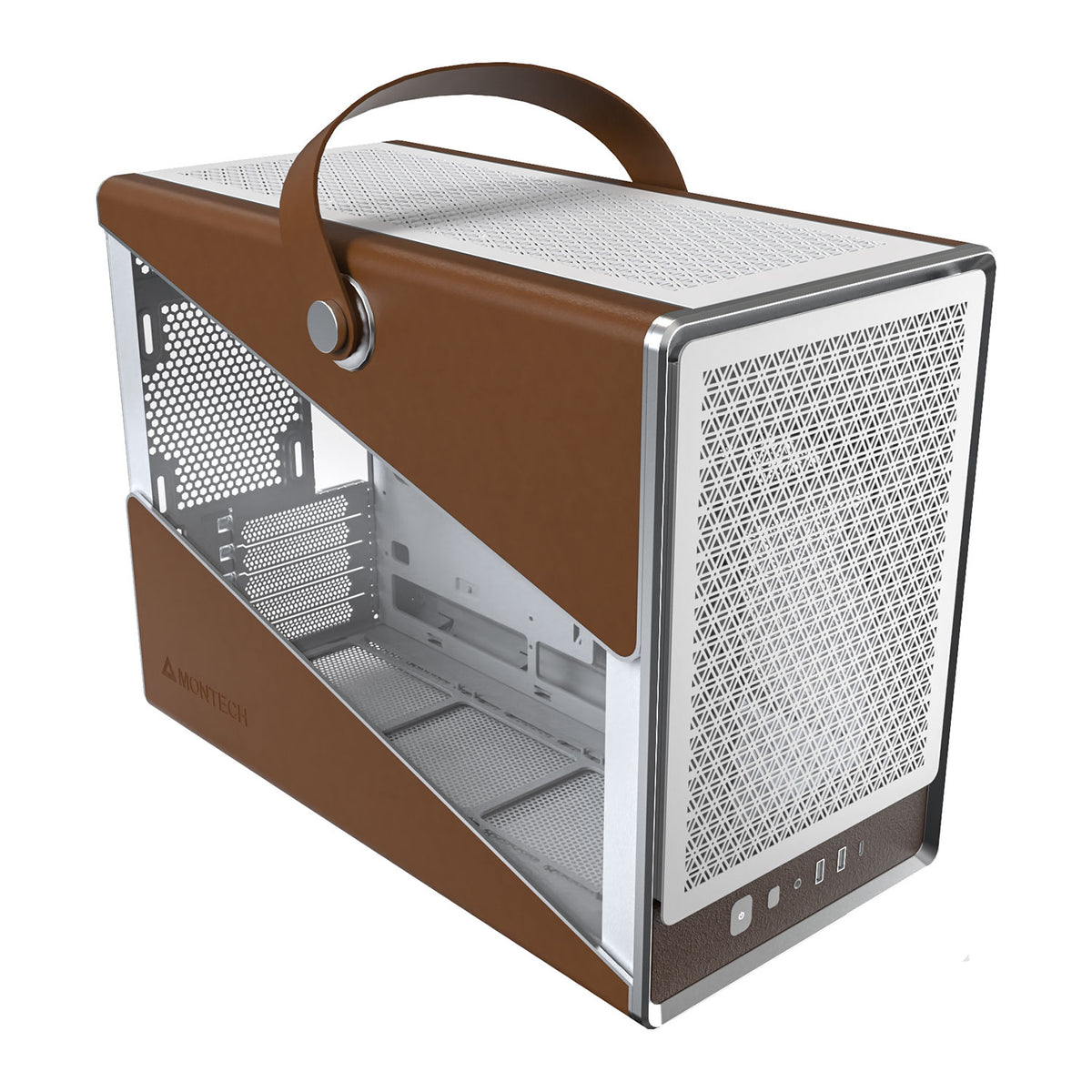 Montech Heritage White Leather Micro-ATX PC Case — Computer Orbit
