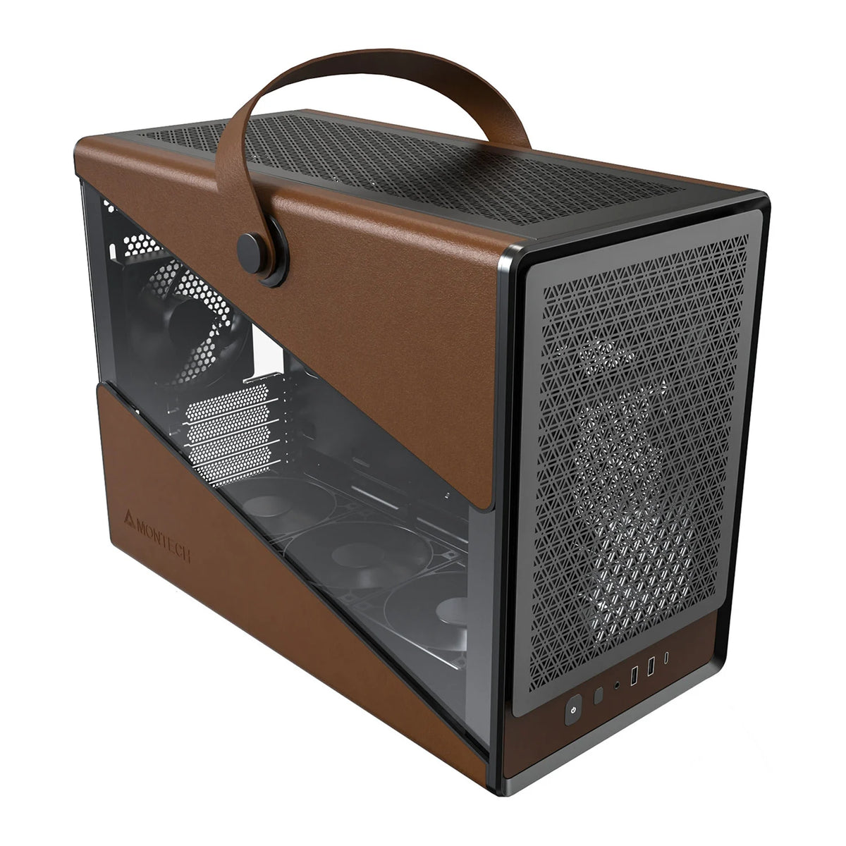 Montech Heritage Pro Black Leather Micro-ATX PC Case — Computer Orbit