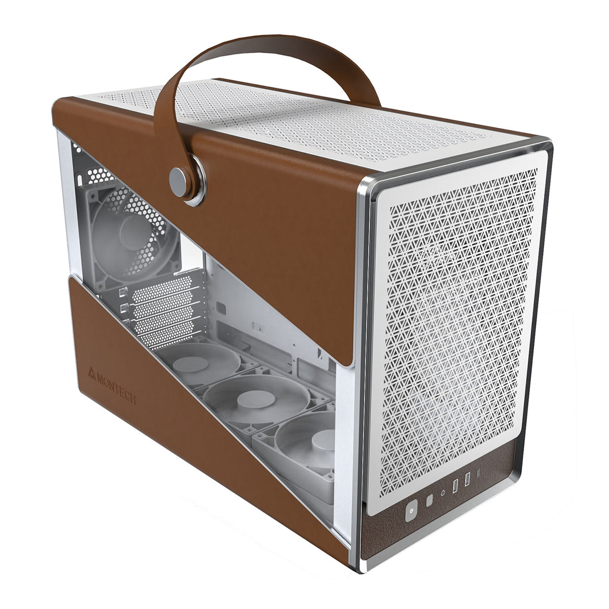 Montech Heritage Pro White Leather Micro-ATX PC Case — Computer Orbit