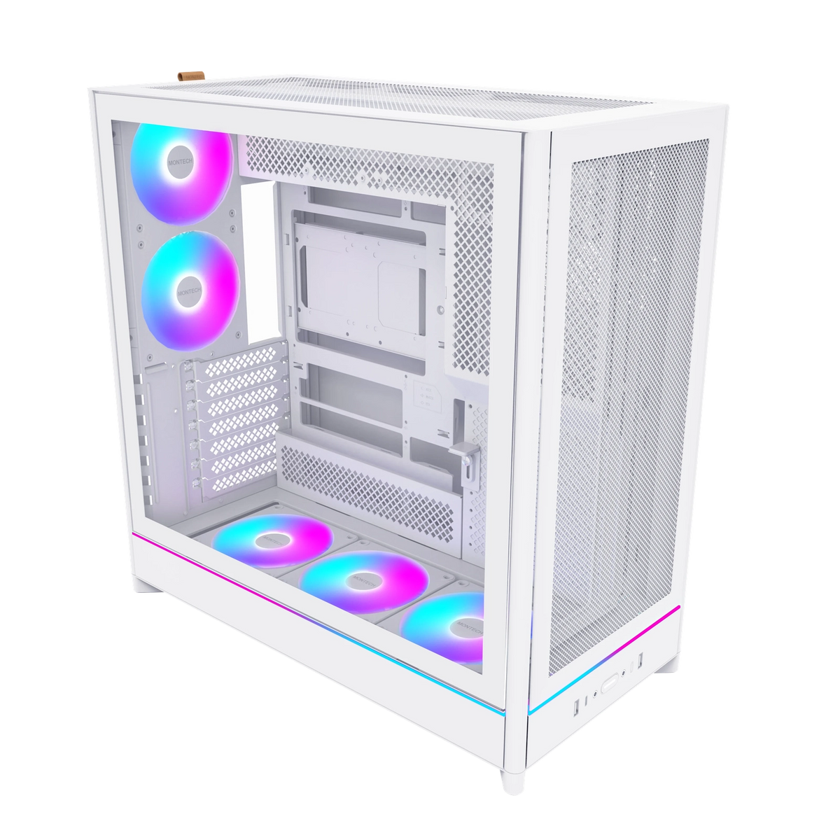Montech HS01 PRO ARGB Reversible White ATX Case — Computer Orbit